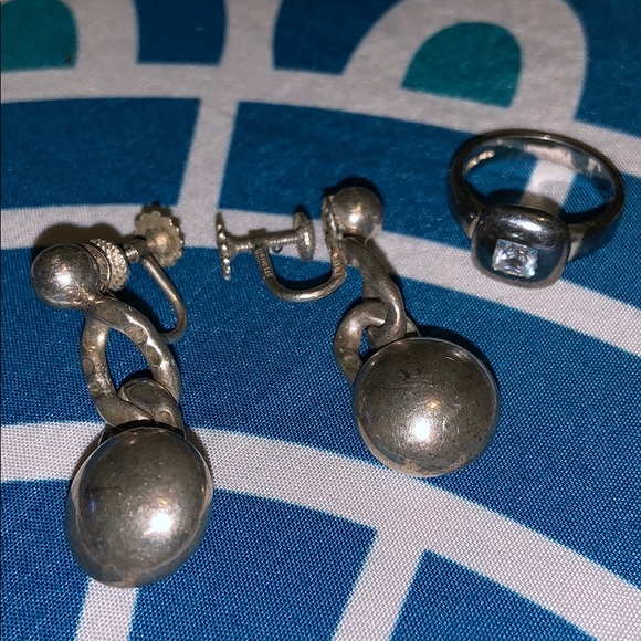 Napier | Jewelry | Vintage Napier Sterling Silver Earrings Ring | Poshmark
